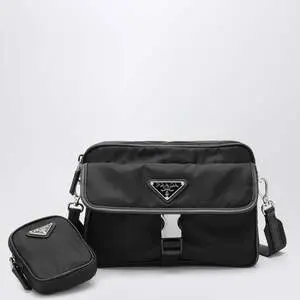 Prada Re-nylon Cross-body Bag With Saffiano Leather Trim - Black