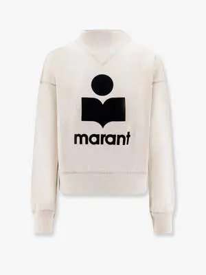 Isabel Marant Étoile ISABEL MARANT ETOILE "Moby" Mock Neck Sweatshirt With Embossed Logo Cream