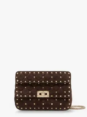 Valentino Garavani Rockstud Spike Suede Crossbody Bag With All-over Studs - Multicolor