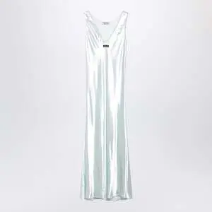 Miu Miu Shiny Viscose Sleeveless Dress - Blue