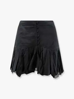 Isabel Marant Étoile Organic Cotton And Viscose Blend Ruffled Mini Skirt - Black