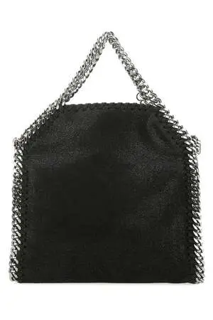 Stella McCartney Black Faux Leather Chain Shoulder Bag