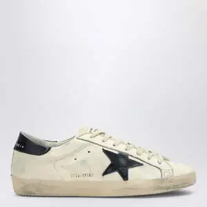 GOLDEN GOOSE Super-star Beige/blue Low Sneakers