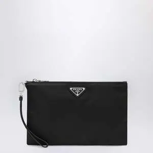 Prada Re-nylon And Saffiano Pouch - Black