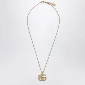 Gucci Gg Marmont Necklace With Double G Pendant - Silver