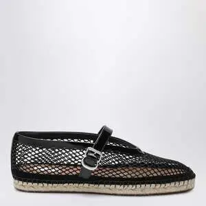 Alaïa Mesh And Patent Leather Espadrilles - Black