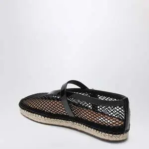 Alaïa Mesh And Patent Leather Espadrilles - Black