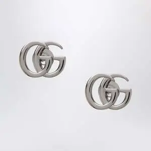 Gucci Double G Stud Earrings - Silver