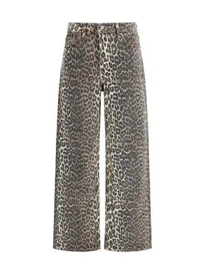GANNI Animal Print Jeans - Multicolor