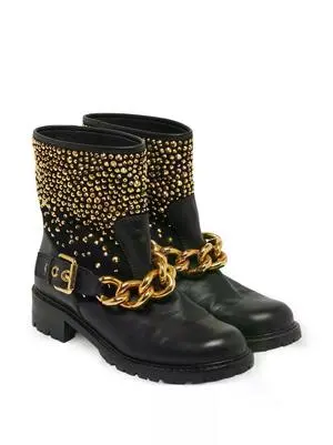 GIUSEPPE ZANOTTI Studded Chain-link Ankle Boots