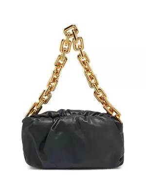 Bottega Veneta The Chain Pouch Leather Clutch Bag - Black