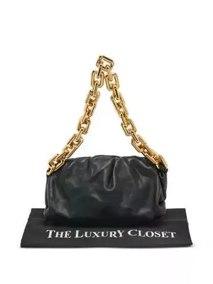 Bottega Veneta The Chain Pouch Leather Clutch Bag - Black