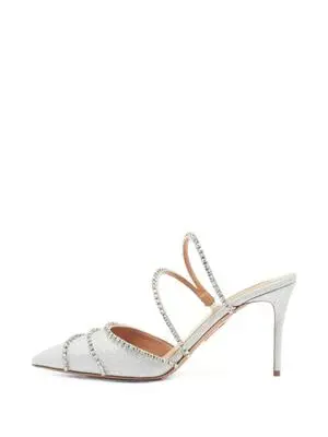 AQUAZZURA Crystal-embellished Pointed-toe Mules