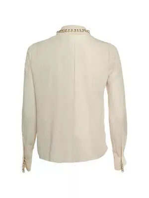 Elisabetta Franchi Embellished Collar Long Sleeve Shirt