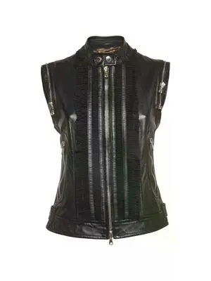 Dolce & Gabbana Ruffled Silk Trim Sleeveless Jacket