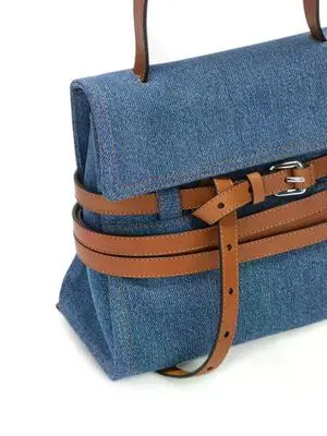 Moschino Belt Detail Denim Shoulder Bag