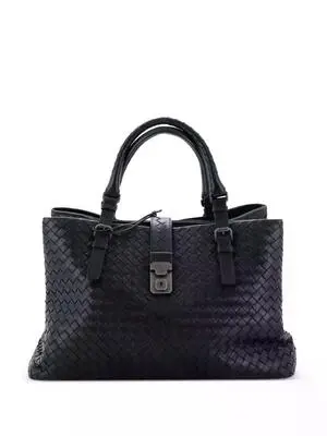 Bottega Veneta Bottega Veneta Roma Bag Intrecciato Nappa Medium Tote Bag Black