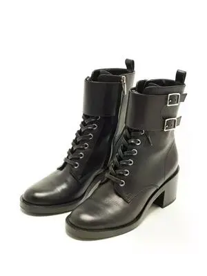 GIANVITO ROSSI Buckled Lace-up Heeled Combat Boots