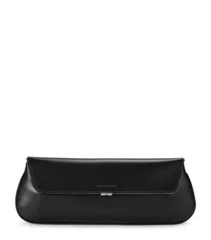 Amina Muaddi Leather Ami Clutch Bag