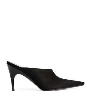 Balenciaga Suede Duchesse Mules 90 - Black
