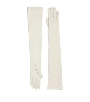 Balenciaga Leather Gloves - White