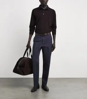 Ralph Lauren Purple Label Wool Gabardine Straight Leg Trousers