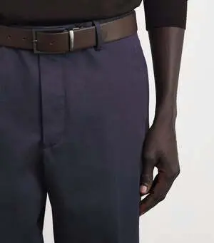 Ralph Lauren Purple Label Wool Gabardine Straight Leg Trousers