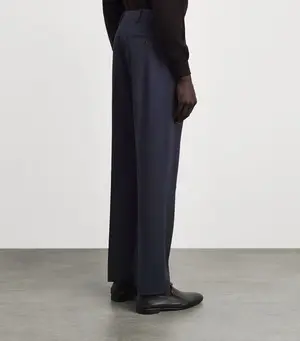 Ralph Lauren Purple Label Wool Gabardine Straight Leg Trousers