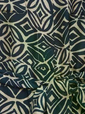 Max Mara Beige Geometric Print Satin Jumpsuit - Blue