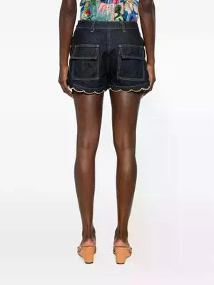 Farm Rio Scalloped-edge Pleated Shorts