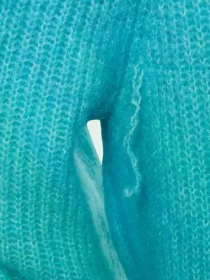 GANNI Ribbed Knit V-neck Cardigan