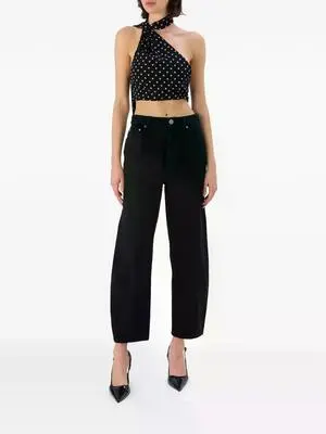 OCCLEUS Polka Dot Halter Neck Top