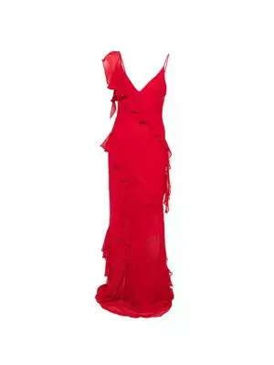 De La Vali V Neck Evening Dresses