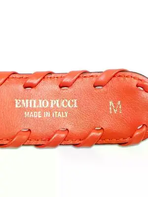 Emilio Pucci Abstract Print Leather Belt