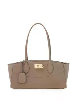FERRAGAMO Studio Soft East West Bag In Hammered Calfskin