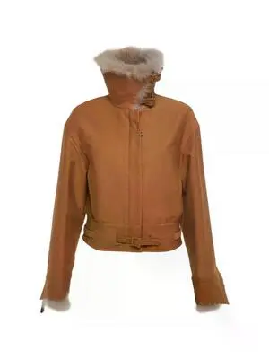 Hermès Belted Fur-collar Jacket