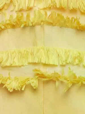 Alexis Fringed Raffia-effect Top And Skirt