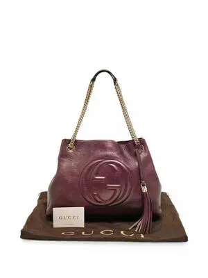 Gucci Soho Leather Shoulder Bag - Red