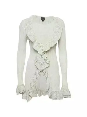 Just Cavalli Metallic Lurex Ruffled Cardigan