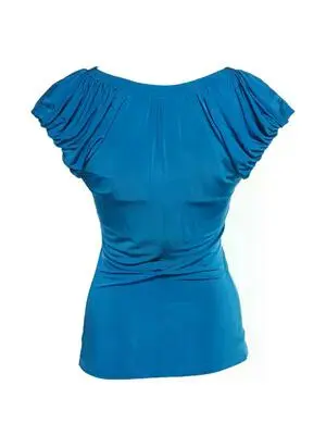 Roberto Cavalli Ruched V-neck Top