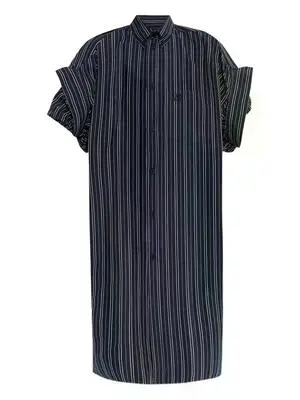 Balenciaga Striped Shirt Dress - Blue