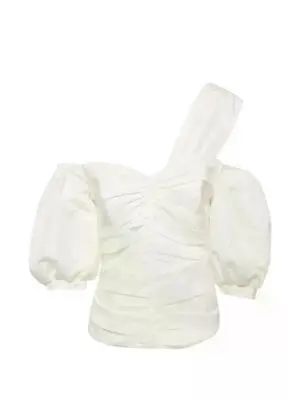SELF-PORTRAIT Ruched One-shoulder Top