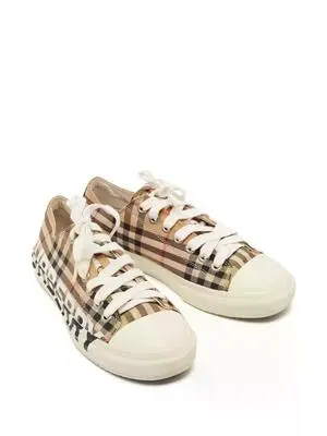 Burberry Check Pattern Lace-up Sneakers