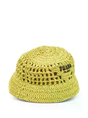 Prada Logo Crochet Bucket Hat