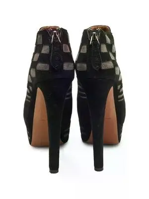 Alaïa Geometric Pattern Platform Ankle Boots