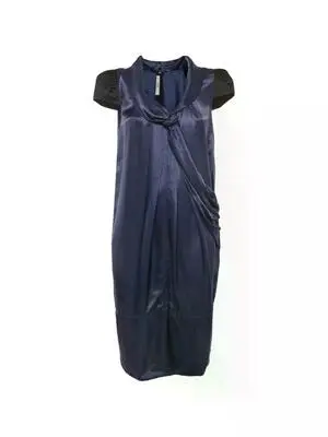 Prada Navy Draped Midi Dress