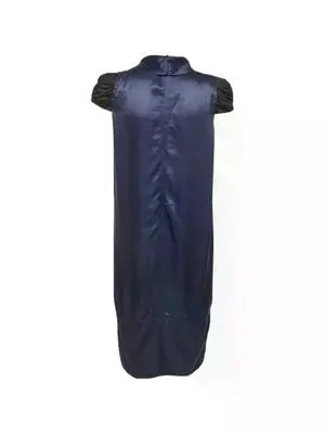 Prada Navy Draped Midi Dress