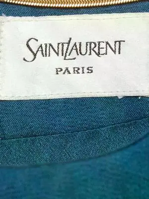 Saint Laurent Logo Detail Silk Mini Dress