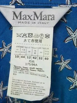 Max Mara Starfish Print Silk Shirt And Trousers Set