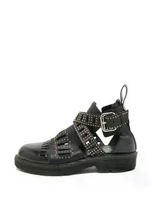Alexander McQueen Dalston Cut-out Studded Ankle Boots